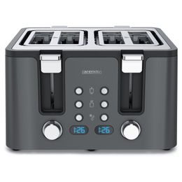 arendo Toaster, 4 kurze Schlitze, f&uuml;r 4 Scheiben, 1750 W, Automatik, Edelstahl, W&auml;rmeisolierendes Doppelwandgeh&auml;use