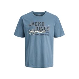 Jack & Jones Plus Jack & Jones Plus T-Shirt 'JJElogo' Herren Gr&ouml;&szlig;e 7XL hellbeige / marine / opal