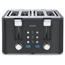 arendo Toaster, 4 kurze Schlitze, f&uuml;r 4 Scheiben, 1750 W, Automatik, Edelstahl, W&auml;rmeisolierendes Doppelwandgeh&auml;use