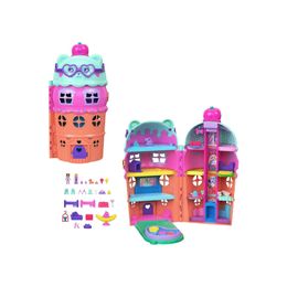 Mattel JFT91 - Polly Pocket - Gelateria-Haus Spielset, Mikropuppen & 25+ Teile, 4 Etagen, Konfetti-Funktion