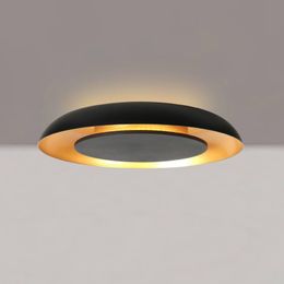 Steinhauer LED-Deckenleuchte Golden Veil, schwarz/gold, dimmbar, Metall