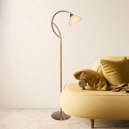 Steinhauer Stehleuchte Anthea, bronze, creme, Metall, Glas, E27