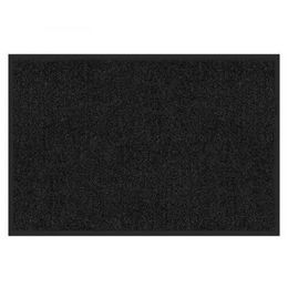 Floordirekt Schmutzfangmatte Rhine, Schwarz, Textil, Uni, rechteckig, 90x150 cm, Made in EU, Oeko-Tex&reg; Standard 100, rutschfest, schmutzabweisend, f&uuml;r Fu&szlig;bodenheizung geeignet, sch&uuml;tzt den Fu&szlig;boden, pflegeleicht, Teppiche & B&ouml;den, Fu&szlig; & Stufenmatten, Schmutzfangmatten