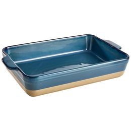 Homeware Profession. Auflaufform, Blau, Braun, Keramik, 3.3 L, rechteckig, 24x7x34 cm, Lfgb, backofengeeignet, Kochen, Auflaufformen