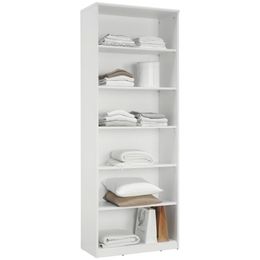 Xora Regal, Wei&szlig;, Holzwerkstoff, 5 F&auml;cher, 72x194x36 cm, Wohnzimmer, Regale, B&uuml;cherregale