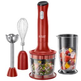 Russell Hobbs Stabmixer-Set, Rot, Kunststoff, 3-teilig, 8.9x41.3x6.4 cm, K&uuml;chenger&auml;te, Mixer