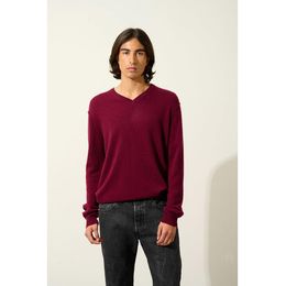 AUTHENTIC CASHMERE Kaschmir-Pullover "Timeo" in Bordeaux - 62% | Gr&ouml;&szlig;e S | Herren-plussize