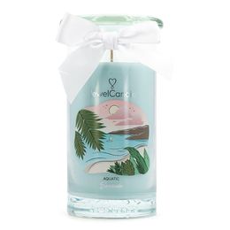 Juwelkerze Duftkerze mit Ring "Aquatic Seaside" - 400 g - 58% | Gr&ouml;&szlig;e 55-57 | Kerzen-vasen