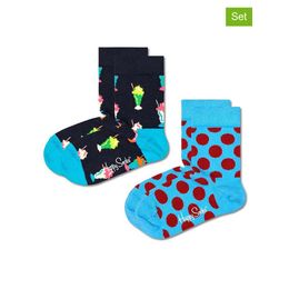 Happy Socks 2er-Set: Socken in Schwarz/ Hellblau - 69% | Größe 24-26 | Babysocken-strumpfhosen