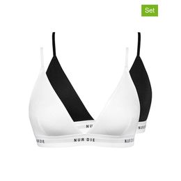 Nur Die 2er-Set: Soft-BH in Schwarz/ Wei&szlig; - 26% | Gr&ouml;&szlig;e 36/38 | Damen-bhs