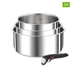 Tefal 4tlg. Kasserollen-Set "Ingenio" in Silber/ Schwarz - 19% | Kochgeschirr