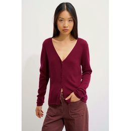 AUTHENTIC CASHMERE Kaschmir-Cardigan "Chalais" in Bordeaux - 63% | Gr&ouml;&szlig;e XL | Damen-pullover-cardigans