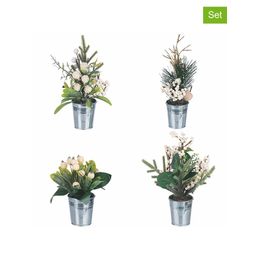 Villa d ́Este 12er-Set: Kunstpflanzen ''White Xmas'' in Gr&uuml;n/ Wei&szlig; - (H)16 x &Oslash; 6 cm - 23% | Kerzen-vasen