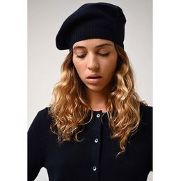 AUTHENTIC CASHMERE Kaschmir-Baskenmütze "Liwi" in Dunkelblau - 63% | Damen-muetzen-caps