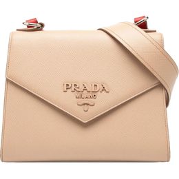 Prada Hobo Bags - Saffiano Cuir Monochrome Envelope Crossbody - Gr. unisize - in Braun - f&uuml;r Damen