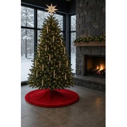 ABERTO DESIGN Weihnachtsbaum-Teppich in Rot - 68% | Gr&ouml;&szlig;e 100x100 cm |