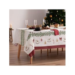 Mint Rugs Tischdecke "Christmas Gabriel" in Weiß/ Rot - 67% | Größe 155x100 cm |