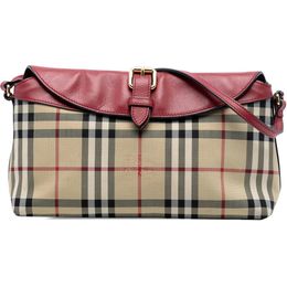Burberry Hobo Bags - Haymarket Check Canvas Leah Crossbody - Gr. unisize - in Braun - f&uuml;r Damen