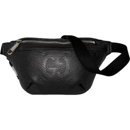 Gucci Bauchtaschen - Gucci Kleine Gurteltasche mit Jumbo GG Leder Schwa - Gr. ONE SIZE - in Schwarz - f&uuml;r Damen