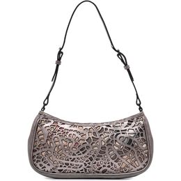 Burberry Hobo Bags - Nova Check Cutout Leather Accessory Pochette - Gr. unisize - in Silber - f&uuml;r Damen