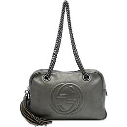 Gucci Hobo Bags - Leather Soho Chain Zip Shoulder Bag - Gr. unisize - in Silber - f&uuml;r Damen