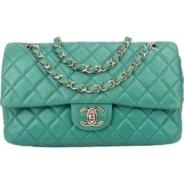 Chanel Crossbody Bags - Chanel Soft Quilted Lambskin Double Flap Crossbody - Gr. unisize - in Gr&uuml;n - f&uuml;r Damen
