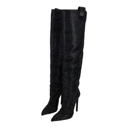 Philipp Plein Stiefel - Stiefel Hohe Abs&auml;tze Hoch Hexagon Verziert - Gr. 40 (EU) - in Schwarz - f&uuml;r Damen