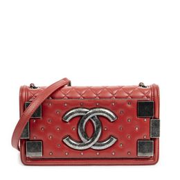 Chanel Crossbody Bags - Studded Horizontal Boy Brick Flap - Gr. unisize - in Rot - f&uuml;r Damen