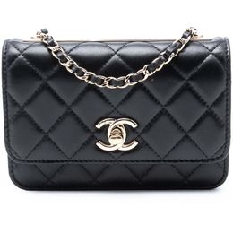 Chanel Hobo Bags - Mini Lambskin Trendy CC Wallet On Chain - Gr. unisize - in Schwarz - f&uuml;r Damen