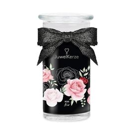Juwelkerze Duftkerze mit Ring "Rose Noir " - 400 g - 58% | Gr&ouml;&szlig;e 52-54 | Kerzen-vasen