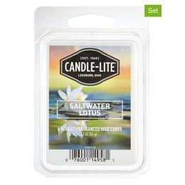 CANDLE-LITE 2er-Set: Duftwachs "Saltwater Lotus" in Weiß - 2x 56 g - 38% | Kerzen-vasen