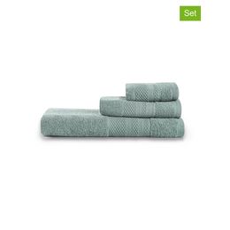 Colourful Cotton 3tlg. Handtuch-Set "Piramit" in Mint - 66% | Badtextilien