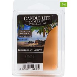 CANDLE-LITE 2er-Set: Duftwachs "Island Coconut Mahagony" in Beige - 2x 56 g - 35% | Kerzen-vasen