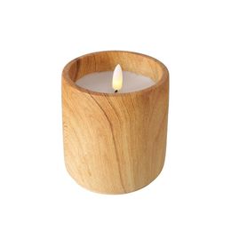 Boltze LED-Kerze "Yuna" in Hellbraun - (H)10,5 x &Oslash; 9 cm - 11% | Kerzen-vasen
