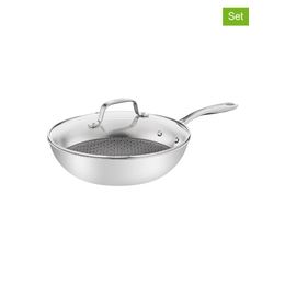 Tefal 2tlg. Set: Edelstahl-Wokpfanne "Eternal Mesh" - &Oslash; 28 cm - 33% | Kochgeschirr
