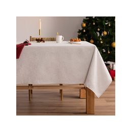 Mint Rugs Tischdecke "Christmas Blanche" in Creme/ Silber - 70% | Gr&ouml;&szlig;e 155x155 cm |