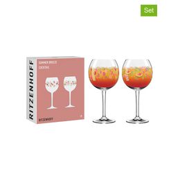 Ritzenhoff 2er-Set: Cocktailgläser "Summer Breeze" in Rosa/ Grün - 655 ml - 19% | Gedeckter-tisch