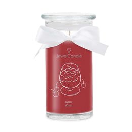 Juwelkerze Duftkerze mit Ohrringen "Cherry Kiss" - 400 g - 42% | Kerzen-vasen