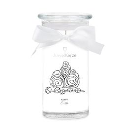 Juwelkerze Duftkerze mit Ohrringen "Fluffy Cotton" - 400 g - 51% | Kerzen-vasen