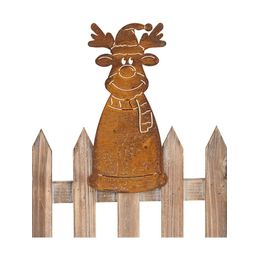 POSIWIO Zaunfigur "Elch" in Hellbraun - (B)11,5 x (H)26 cm - 12% | Gartendeko