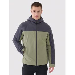 4F Ski-/ Snowboardjacke in Khaki/ Grau - 62% | Gr&ouml;&szlig;e M | Herren-outdoorjacken