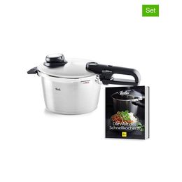 Fissler 4tlg. Set: Edelstahl-Schnellkochtopf "Vitavit Premium" - &Oslash; 22 cm - 13% | Kochgeschirr