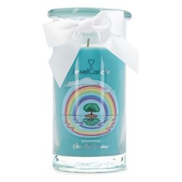 Juwelkerze Duftkerze mit Ohrringen "Somewhere Over The Rainbow" - 400 g - 51% | Kerzen-vasen