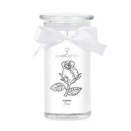 Juwelkerze Duftkerze mit Ohrringen "Morning Rose" - 400 g - 48% | Kerzen-vasen