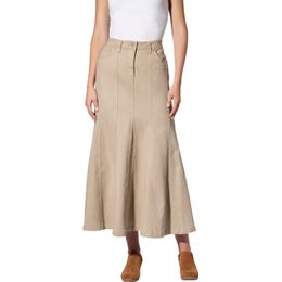 Heine Damen Godetrock aus Twill beige Größe 50
