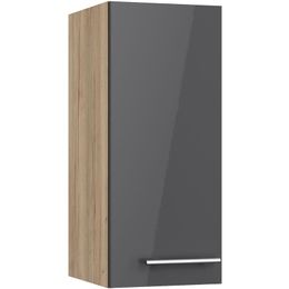 Optifit H&auml;ngeschrank &raquo;Lilly&laquo; Breite 30 cm, 1 T&uuml;r, 2 Einlegeb&ouml;den anthrazit lackiert/wildeiche-wildeiche
