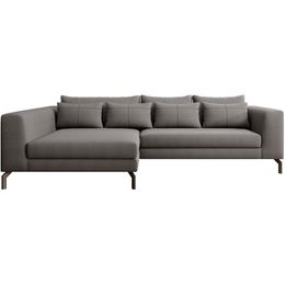 Home Affaire Ecksofa &raquo;Cross, mit softem Sitz, L-Form, wendbare Zierkissen, Breite 284 cm&laquo; Couch mit vielen Kissen, stylische Kreuznaht, elegante 