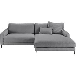 Home Affaire Ecksofa »Downtown, B/T/H: 272/190/84 cm L-Form« weicher Sitzkomfort auch in Cord und Bouclé, incl. Zierkissen stone