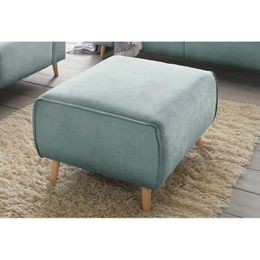 Home Affaire Hocker &raquo;Janek&laquo; mit Keder in scandinavischem Design gr&uuml;n Struktur fein ( 100% Polyester);Struktur weich (92% Polyester, 8% Nylon);Struktur