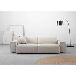 Home Affaire Big-Sofa &raquo;Glimminge auch in Breitcord, Feincord + Easy care-Bezug,&laquo; besondere Kedern&auml;hte Zierkissen beige 100% Polyester